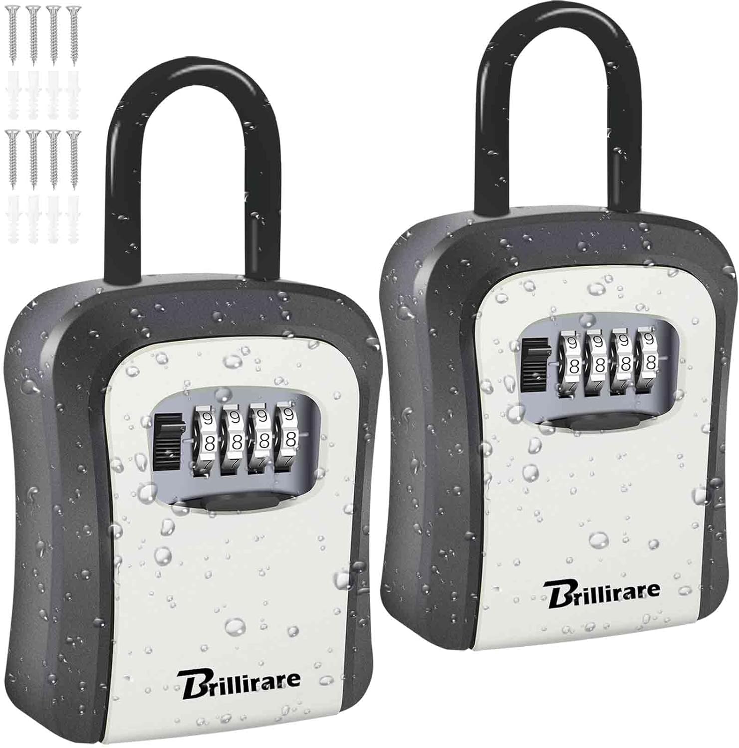 Amazon.com: BRILLIRARE 2 Pack Key Lock Box, Waterproof 4 Digits ...