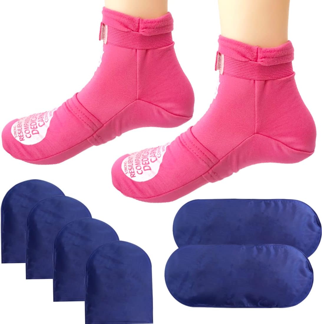 Reusable Cold Therapy Socks, Gel Ice Pack for Feet Heels Injuries ...