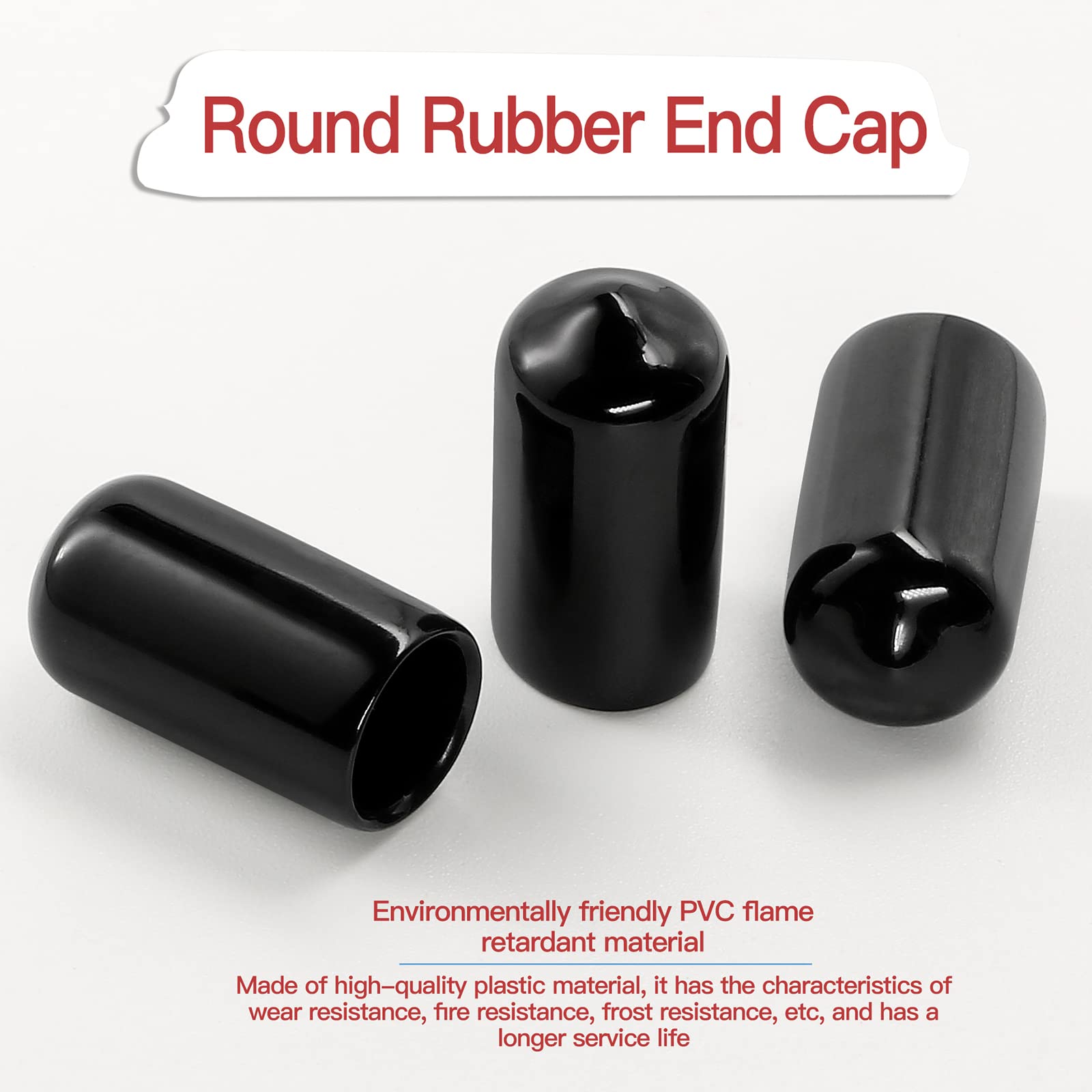 Snapklik.com : Jamiikury 60PCS Rubber End Caps 10mm ID Vinyl Flexible ...
