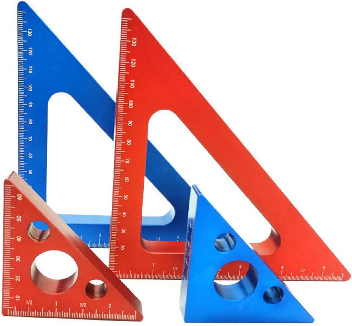 Woodworking jig tool 45 Degree Aluminum Alloy Angle Ruler Inch Metric ...