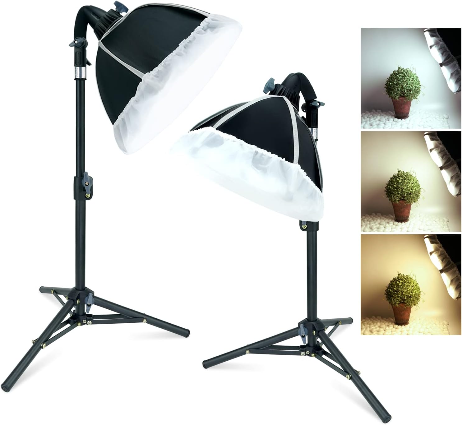 Amazon.com : Meking Mini Softbox Photography Lighting Kit, Portable 4x4 ...