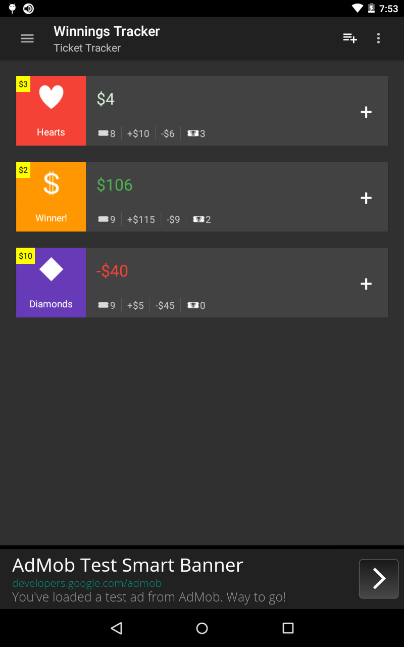 Winnings Tracker: Scratch Off Tracker / Scratch Card Logger - App on ...