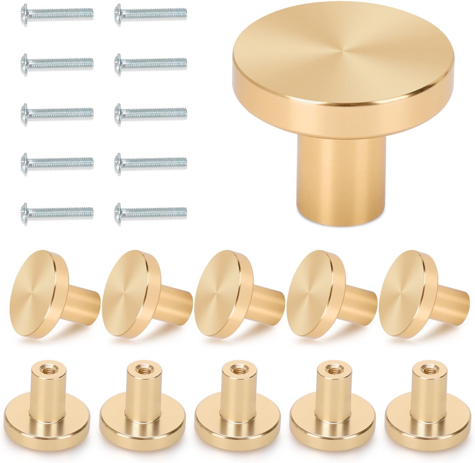 Wuudi 10Pcs Solid Brass Hexagon Knobs with Screw for Cupboard, Desk, Drawer, Dresser Drawer ...
