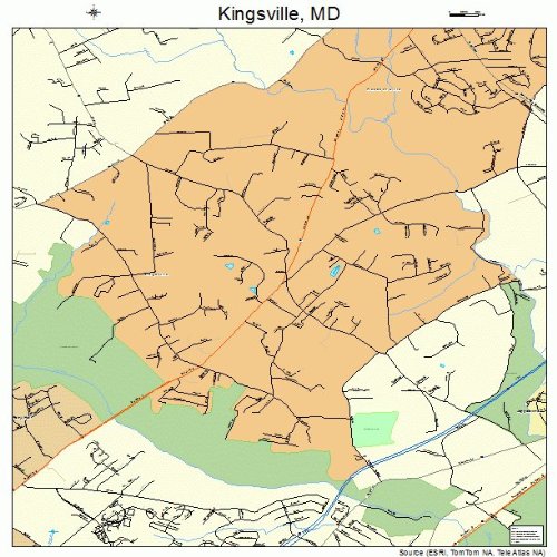 Amazon.com: Large Street & Road Map of Kingsville, Maryland MD ...