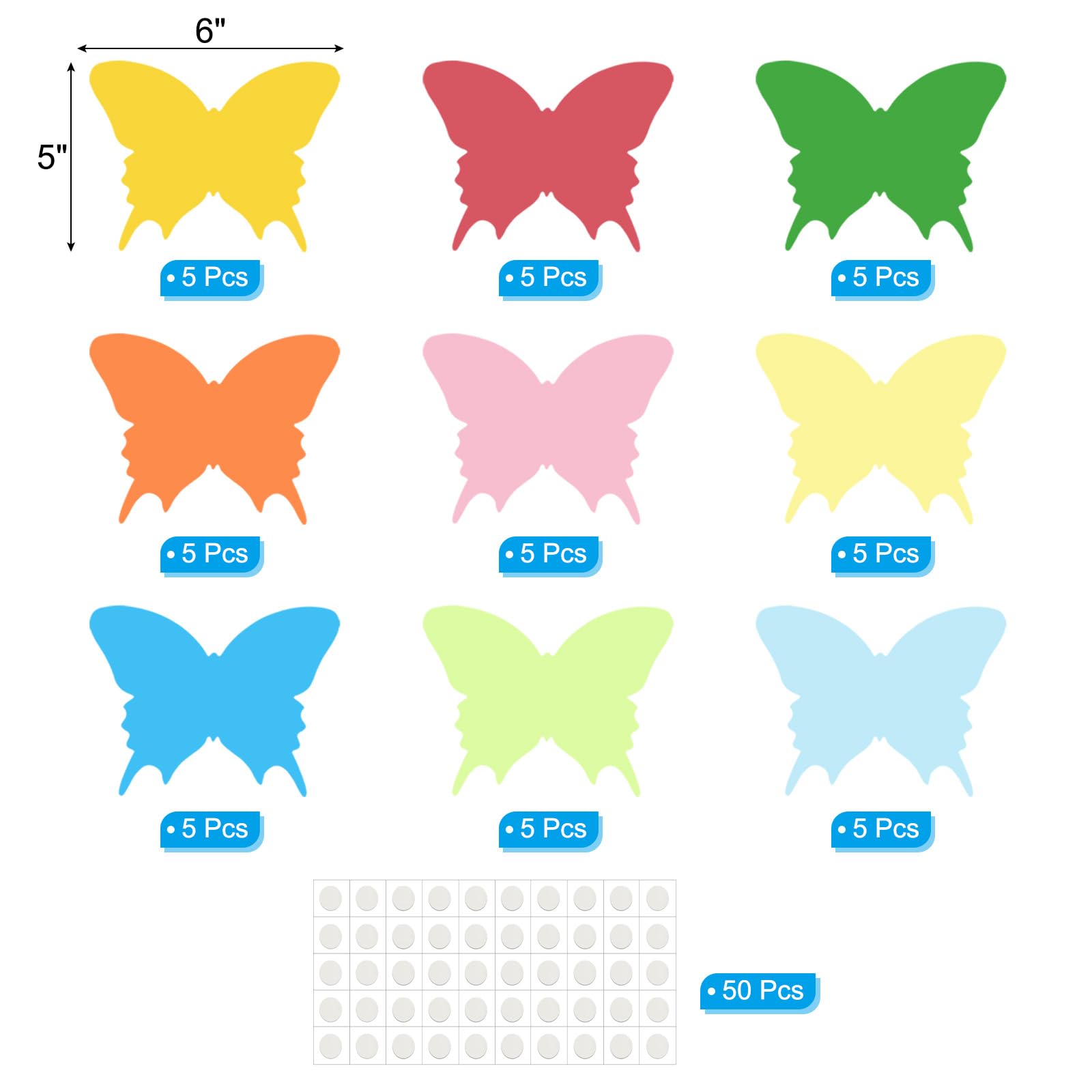 PATIKIL Butterfly Cutouts, 45 Pack Paper Butterflies, Colorful ...