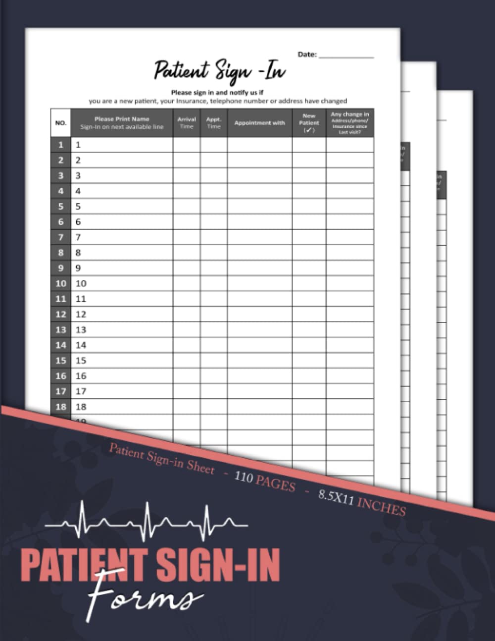 Patient Sign in Sheets: Patient Sign-In Sheets HIPAA Compliant, Patient ...