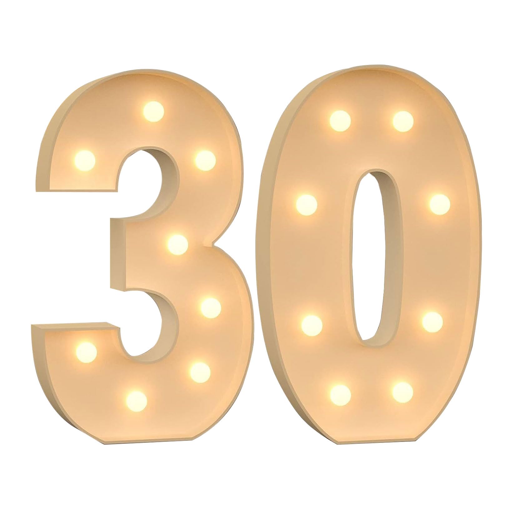 Number 30 Illuminated With Number 30 Luminous Number Frames For Mosaic