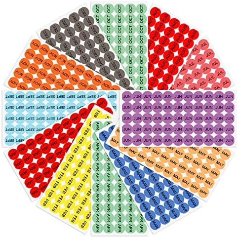 Amazon.com: 1320 Pcs Colorful Monthly Stickers - 1 Inch Round Labels ...