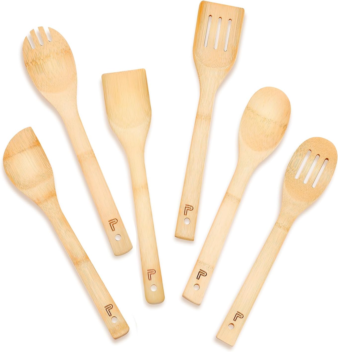 Amazon.com: Oceanstar Bamboo Cooking Utensil Set, 6-Piece, Brown : Home ...