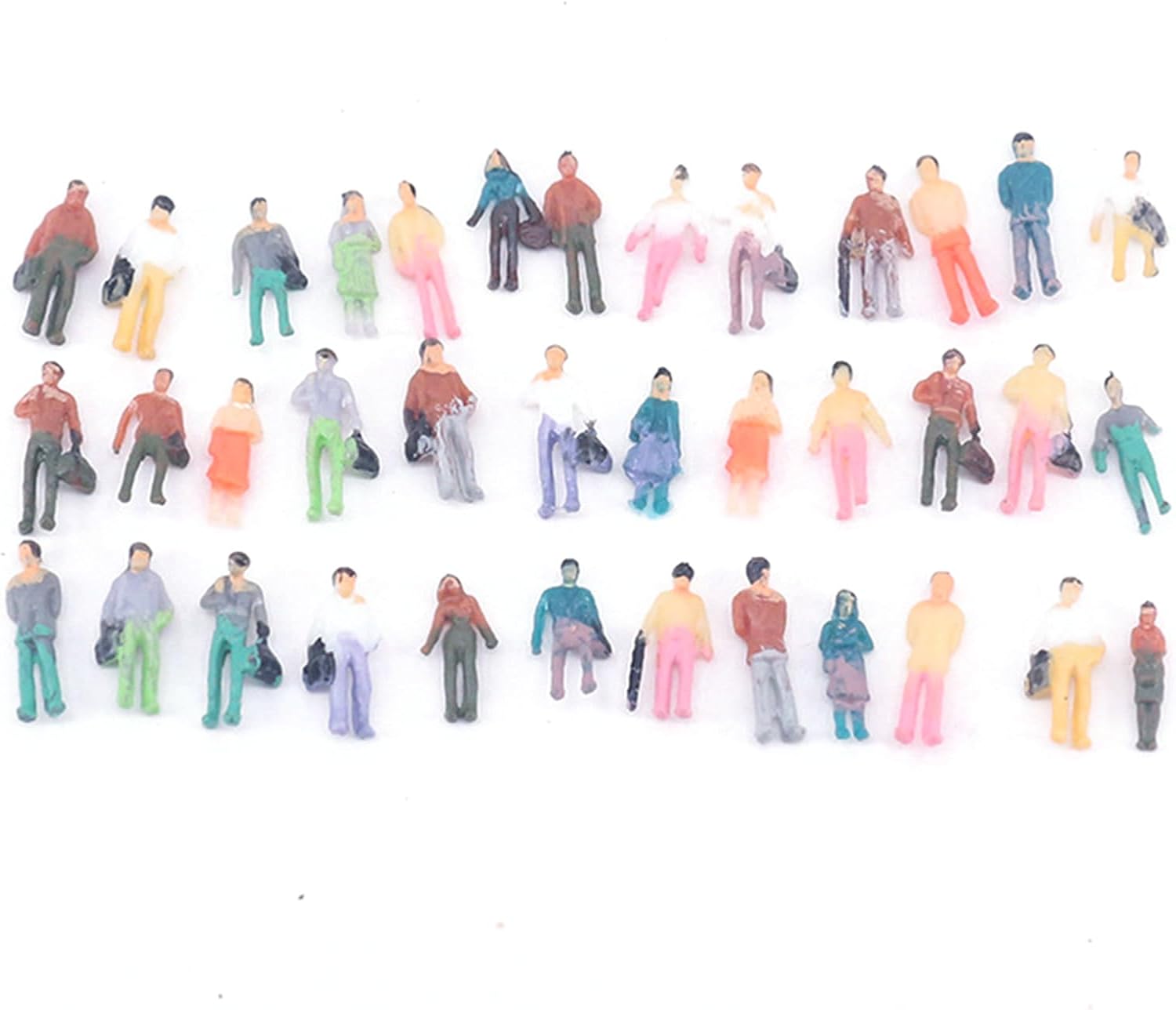 100 Pieces People Figurines 1:150 Scale Model Trains Architectural ...