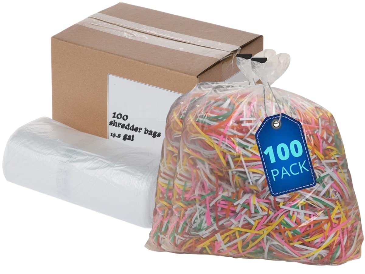 1InTheOffice Shredder Bags 15.8 Gallon, Paper Shredder Waste Bags 15.8 ...