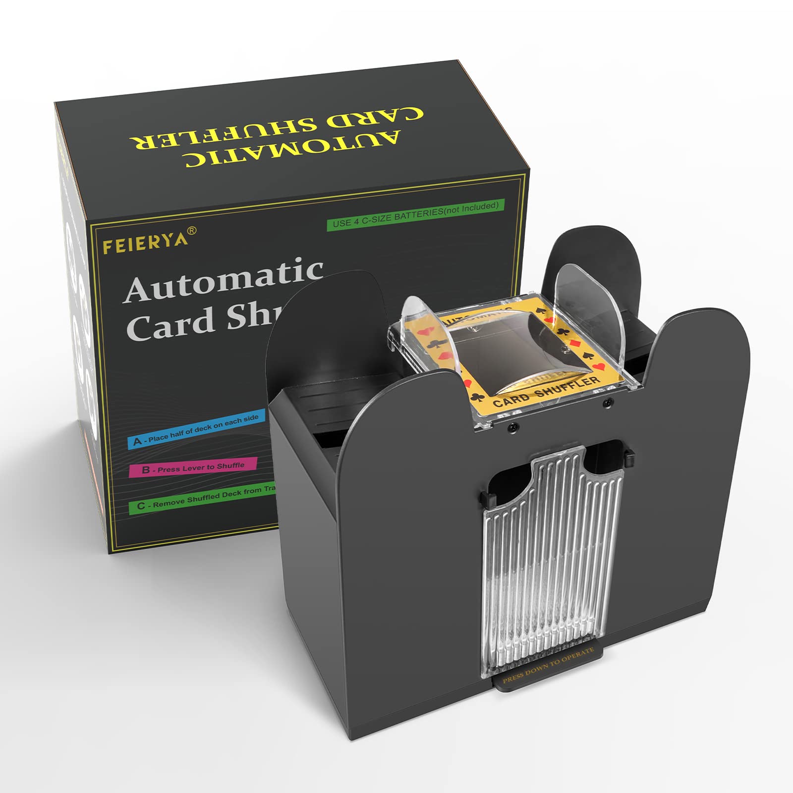 FEIERYA Battery Operated Automatic Card Shuffler 6 Decks,Electric ...