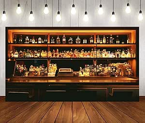 Amazon.com : PHMOJEN Vinyl 18x10ft Bar Photo Backdrop, Wine Cafe ...