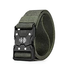 Men's Tactical Belt, Nylon Webbing Belt with X-Shaped Quick Release ...