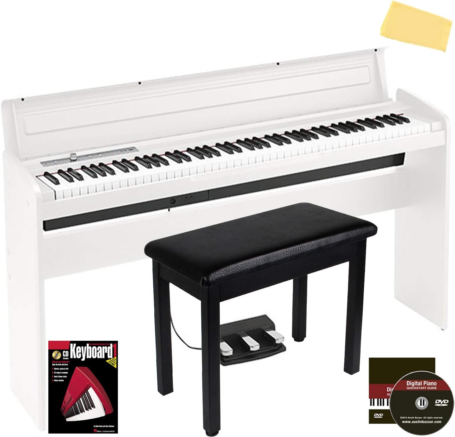 Amazon.com: Korg LP-180 Digital Piano - White Bundle with Furniture ...