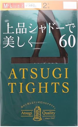 Amazon | アツギ ATSUGI アツギタイツ ATSUGI TIGHTS タイツ 60デニール 2足組 発熱(DBR-濃ブラウン、L-LL) | タイツ 通販