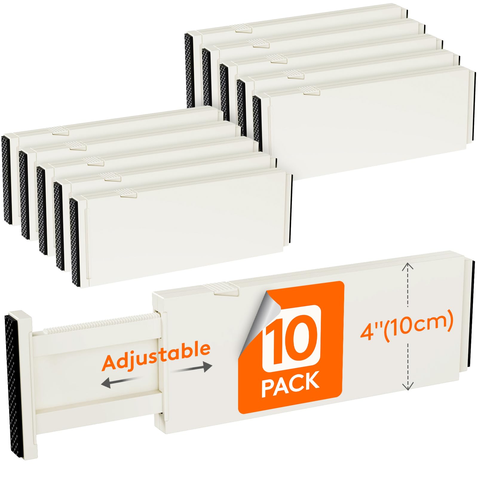 Amazon.com: Lifewit 10 Pack Drawer Dividers Plastic 4" High, 11-17 ...