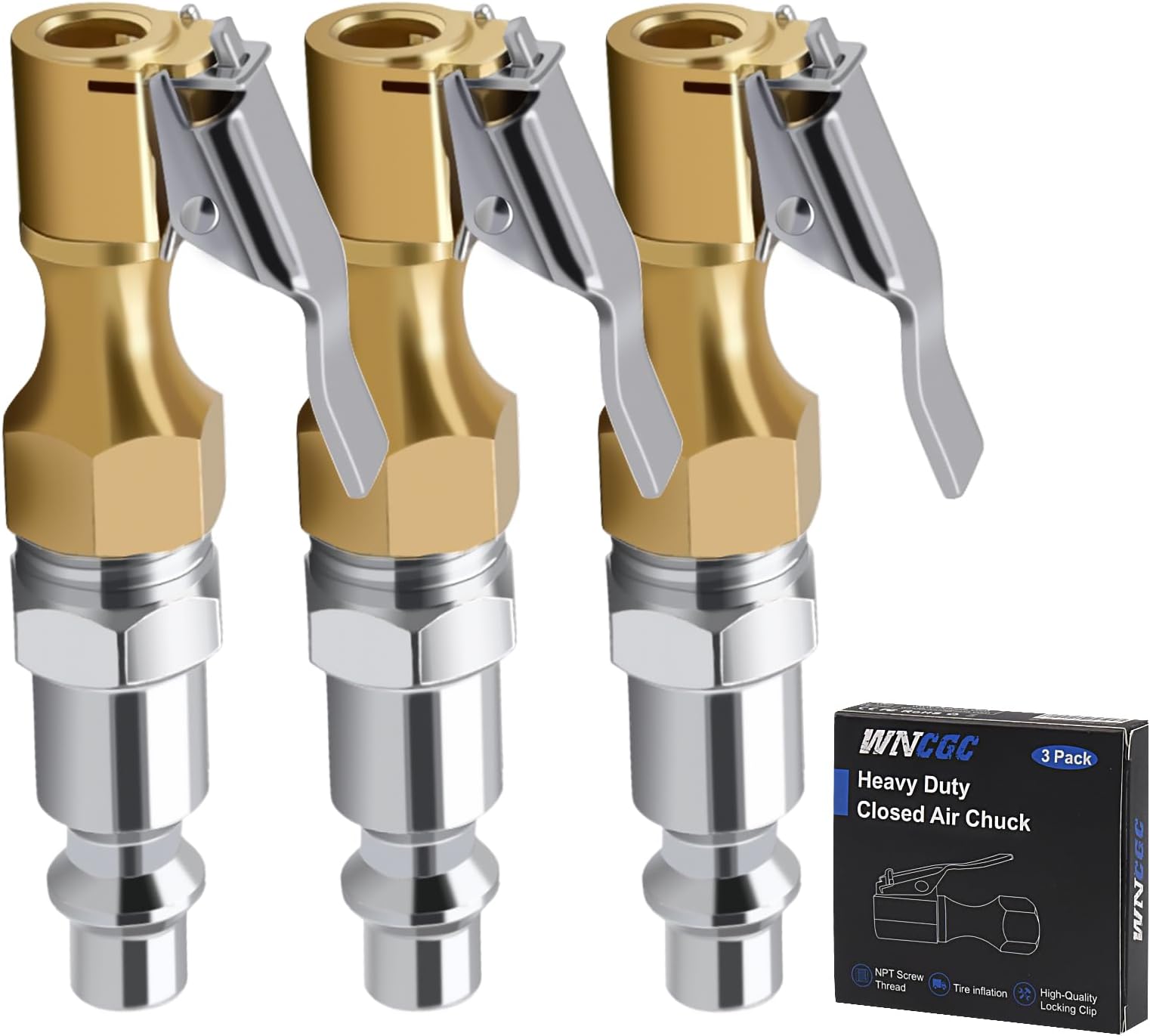 Amazon.com: WNCGC Air Chuck Pack of 3, Heavy Duty Closed Flow Tire ...