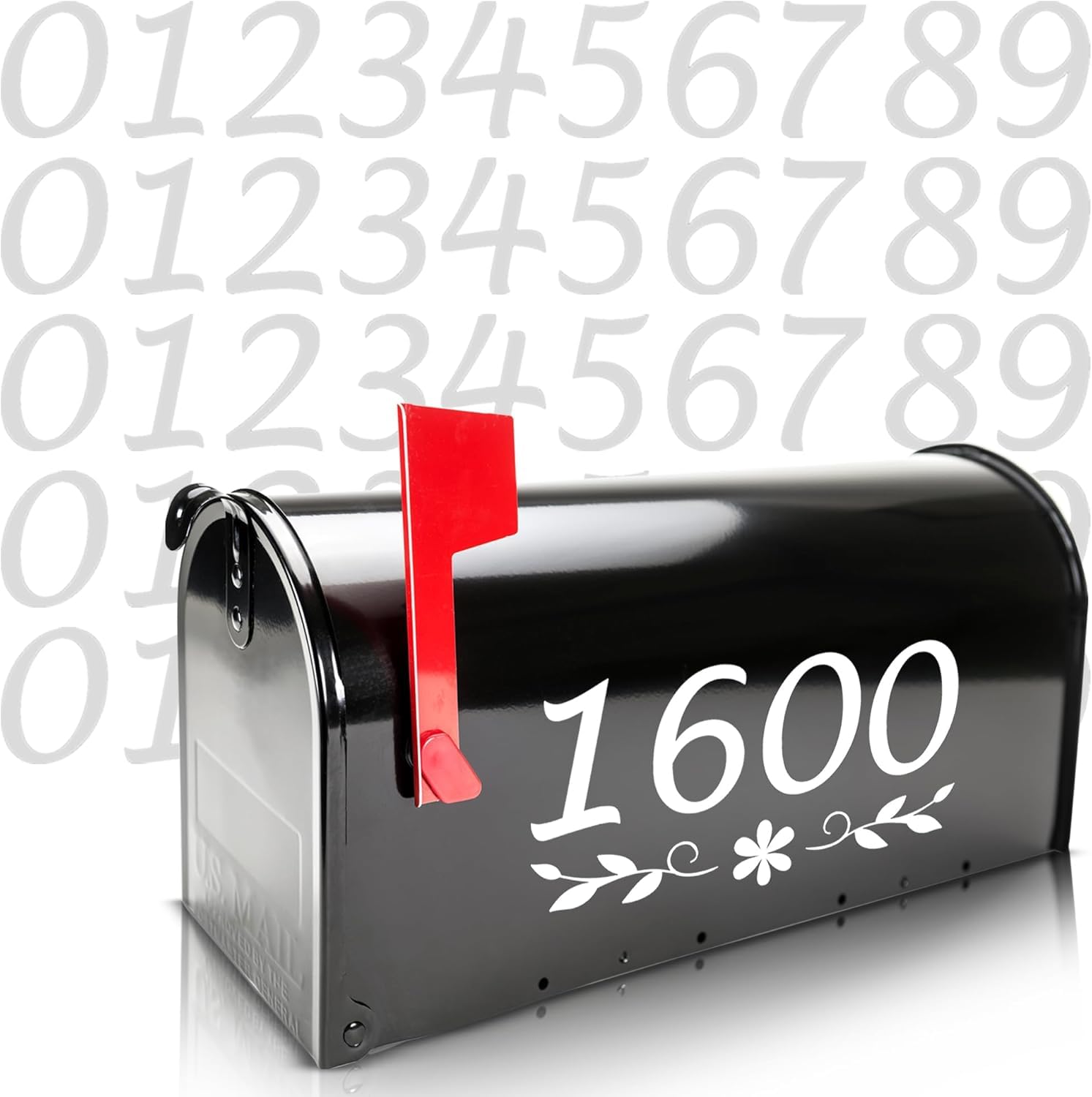 Amazon.com: Reflective Mailbox Numbers for Outside - 5 Sets, 3" Tall, 0 ...