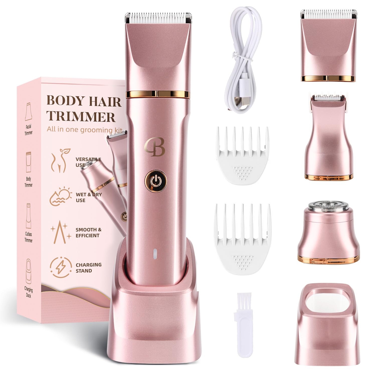 Electric Bikini Trimmer for Women, 3-in-1 IPX7 Waterproof Wet & Dry ...