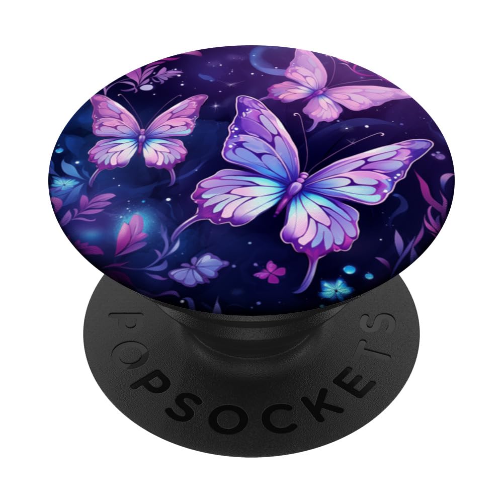 Amazon.com: Purple Butterfly PopSockets Adhesive PopGrip : Cell Phones ...