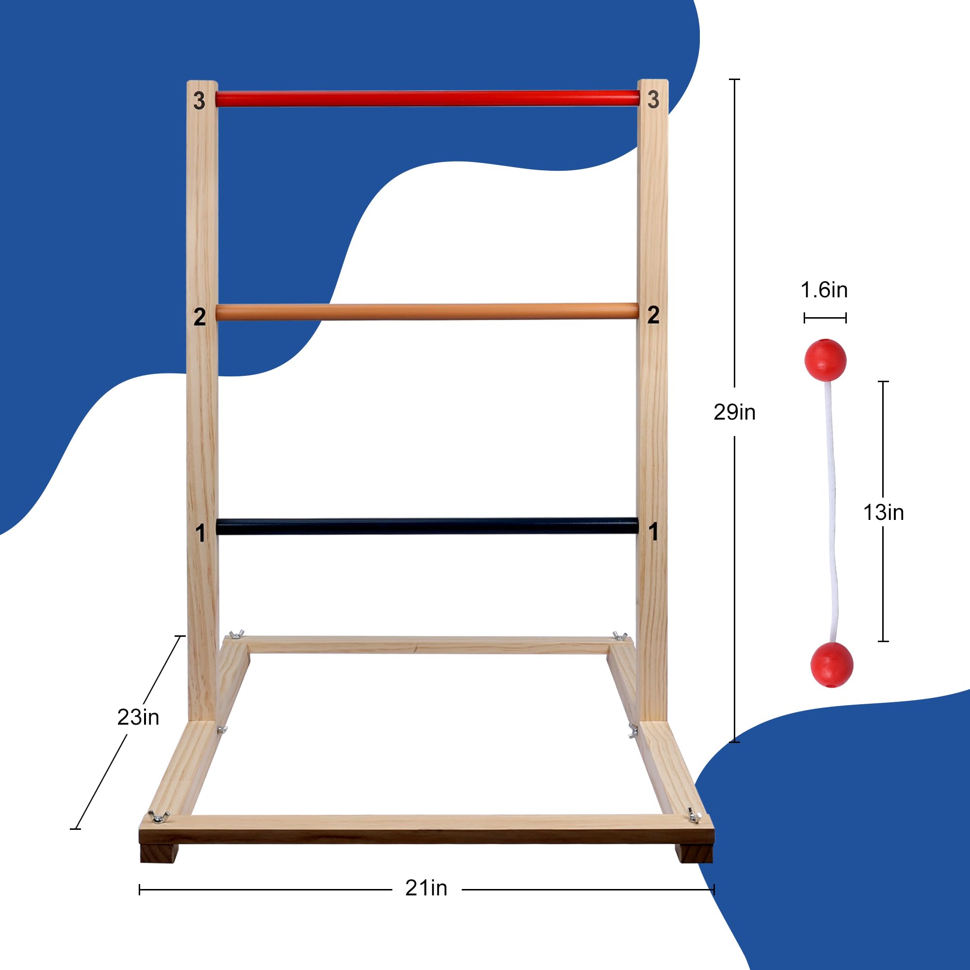 Snapklik.com : GOTHINK Wooden Ladder Toss Game - 2 Finished Wood Ladder ...
