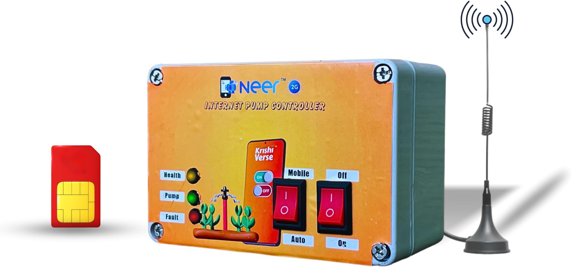 KrishiVerse Neer Pro 4G Mobile Pump Controller For 1 & 3 Phase Pumps ...
