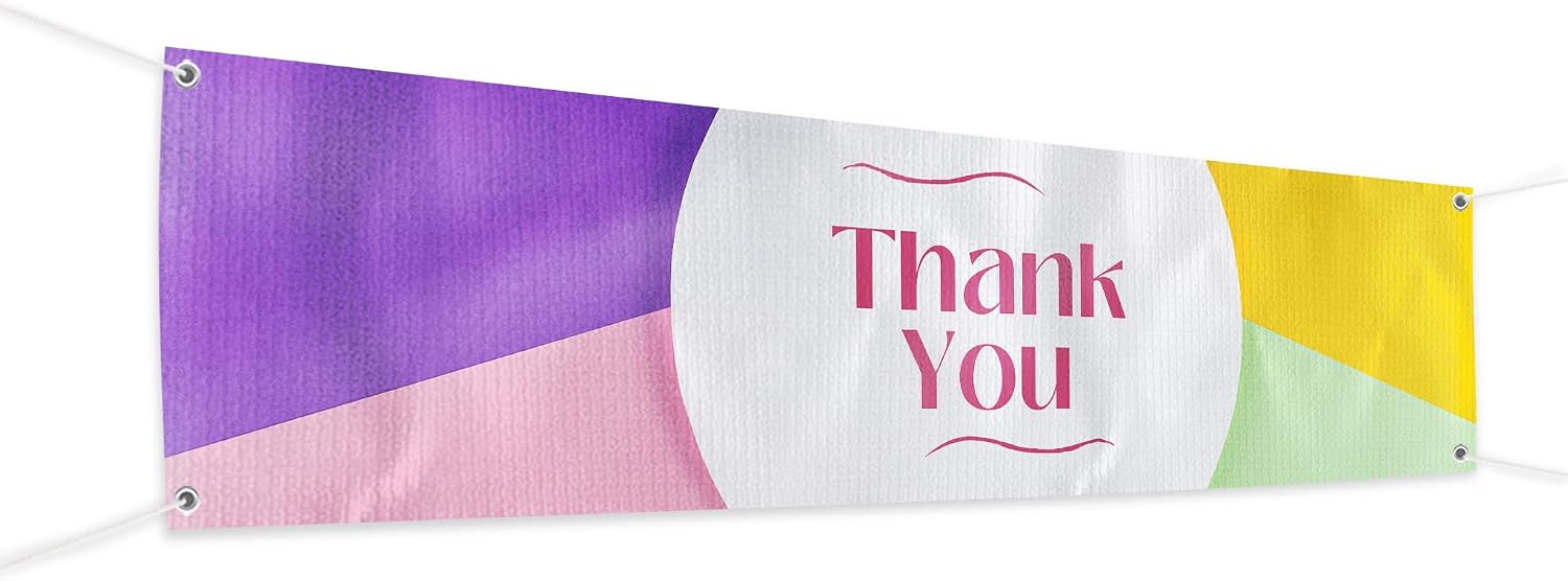 Amazon.com: Thank You Banner Sign For Outdoor-Indoor Use 4x1 Ft Large ...