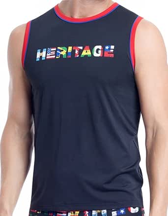 Papi Men's Muscle Tank Top with Heritage Placement, Black, Small at ...