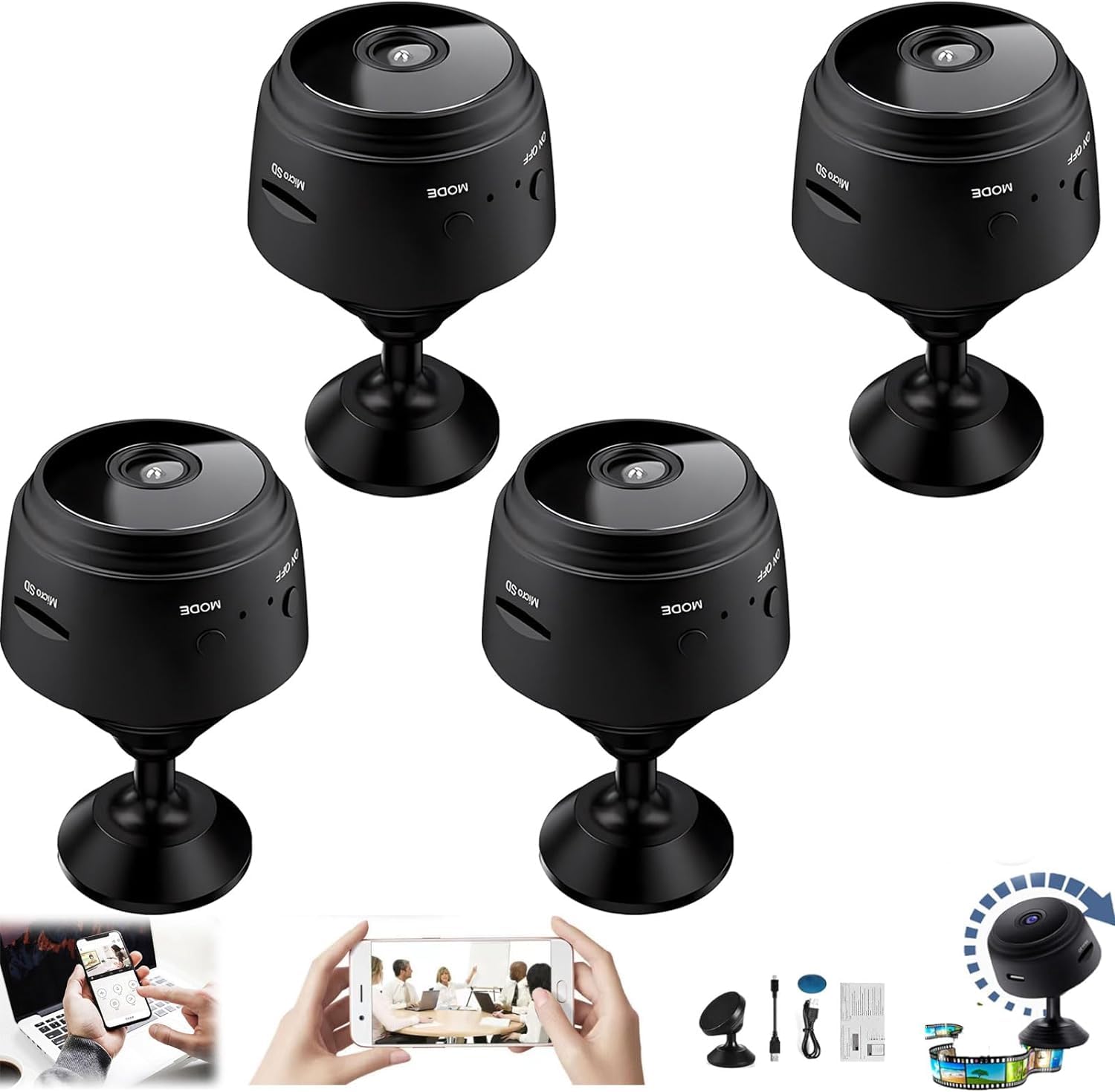 Amazon.com : Magnetic Mini Security Camera 2024 Upgraded, Security ...