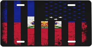 Amazon.com: KINGUYSE Haitian American Flag Haitian Roots License Plate ...