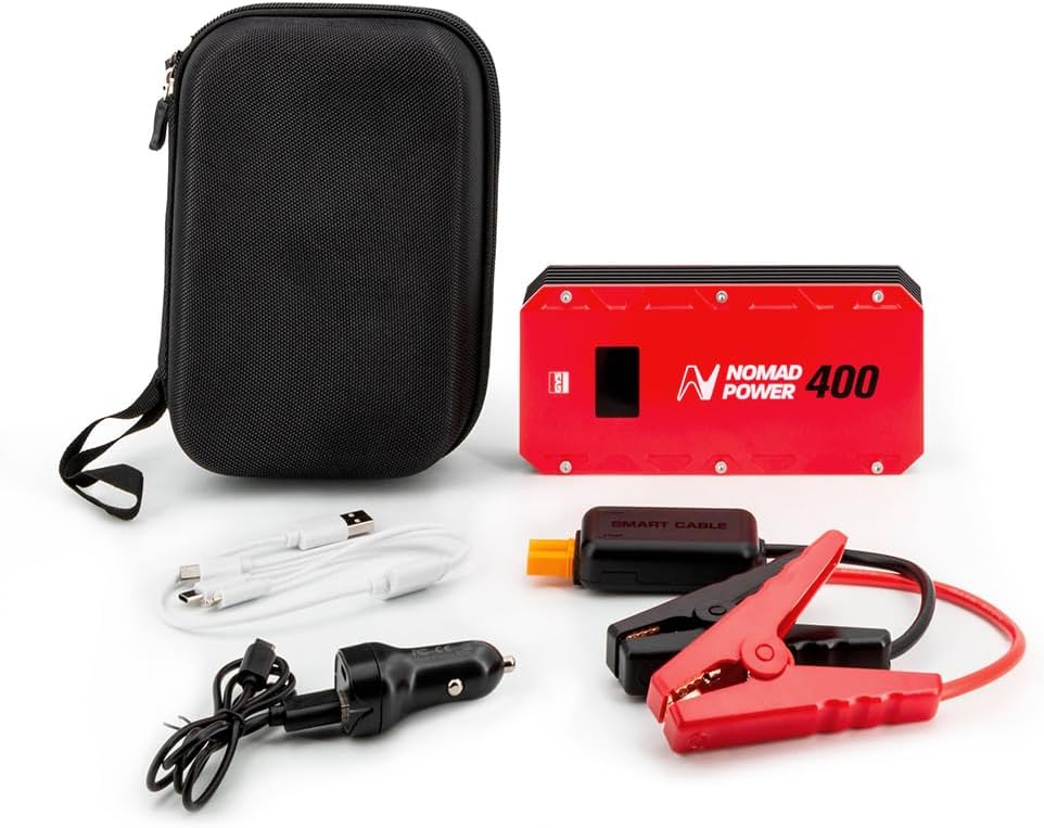 GYS, Nomad Power 400, Démarreur/Booster Batterie Lithium Portable 1200A, Véhicules 12V (Moto ...