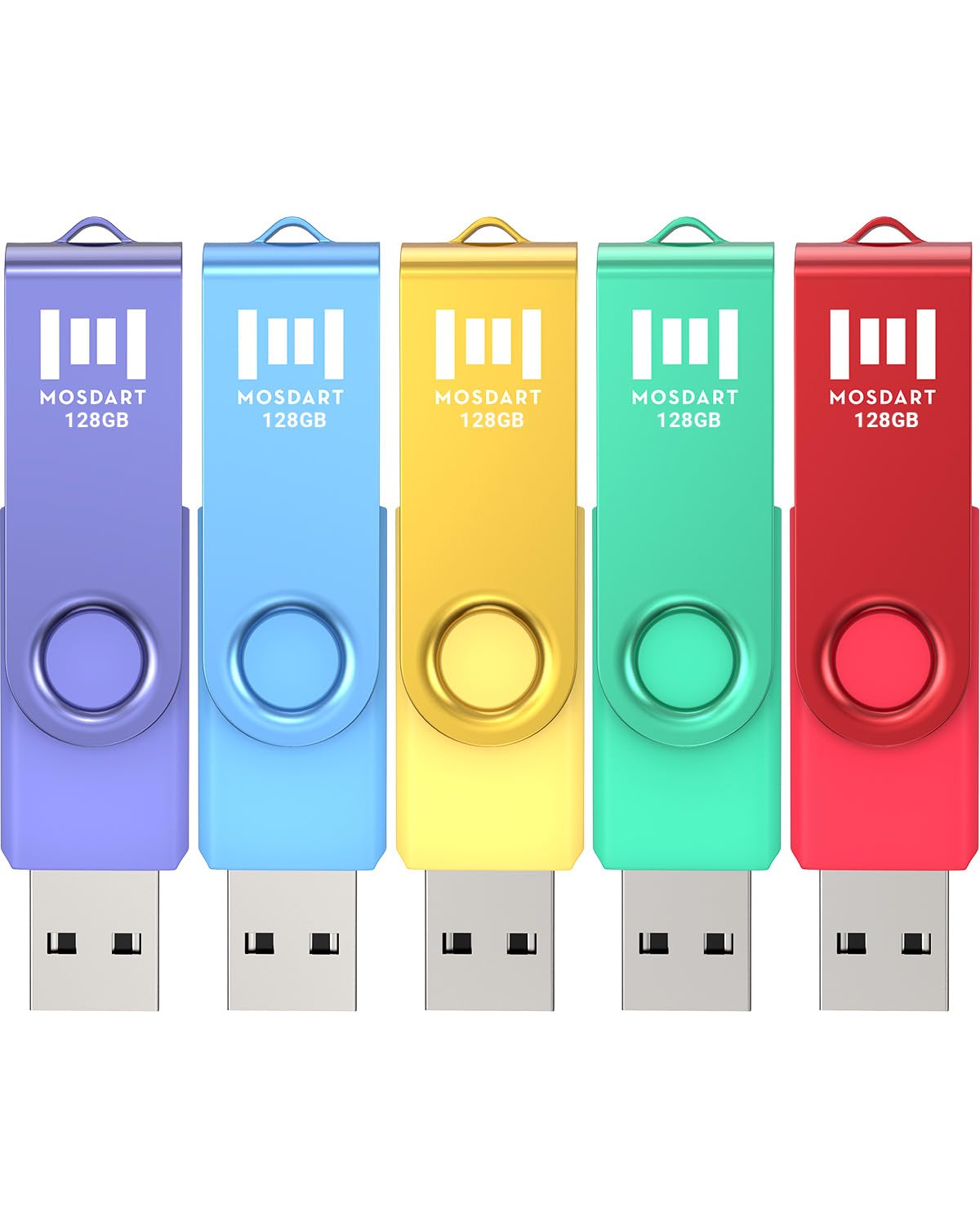 Amazon.com: MOSDART 128GB USB Flash Drive 5 Pack, 128 GB Multicolor ...