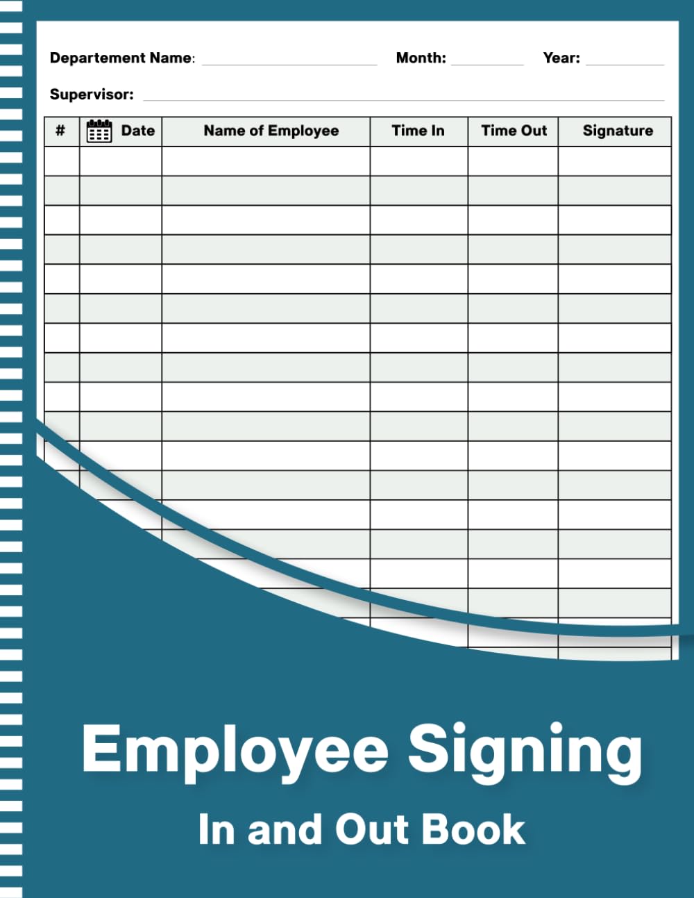 Employee Signing In and Out Book: Staff Sign In Log Book for Workplace ...