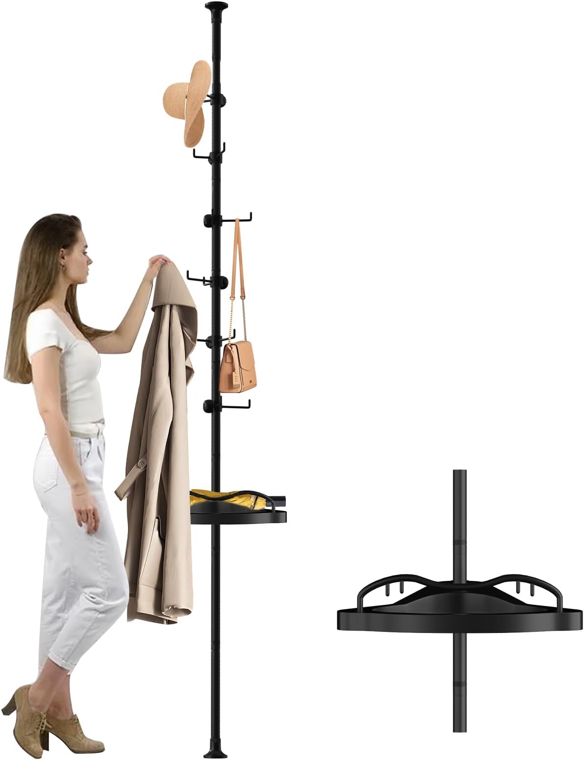 Amazon.com: Coat Rack Freestanding, One Touch Steel Coat Rack with ...