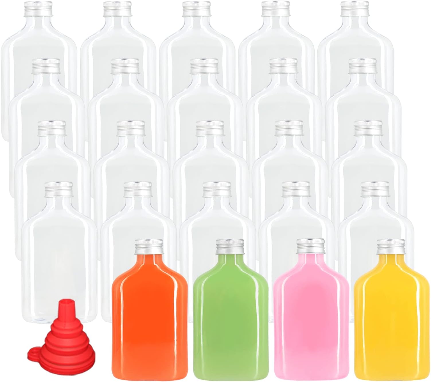Amazon.com: Plastic Bottles with Caps,24 Pack Clear Juice Bottles Flask ...