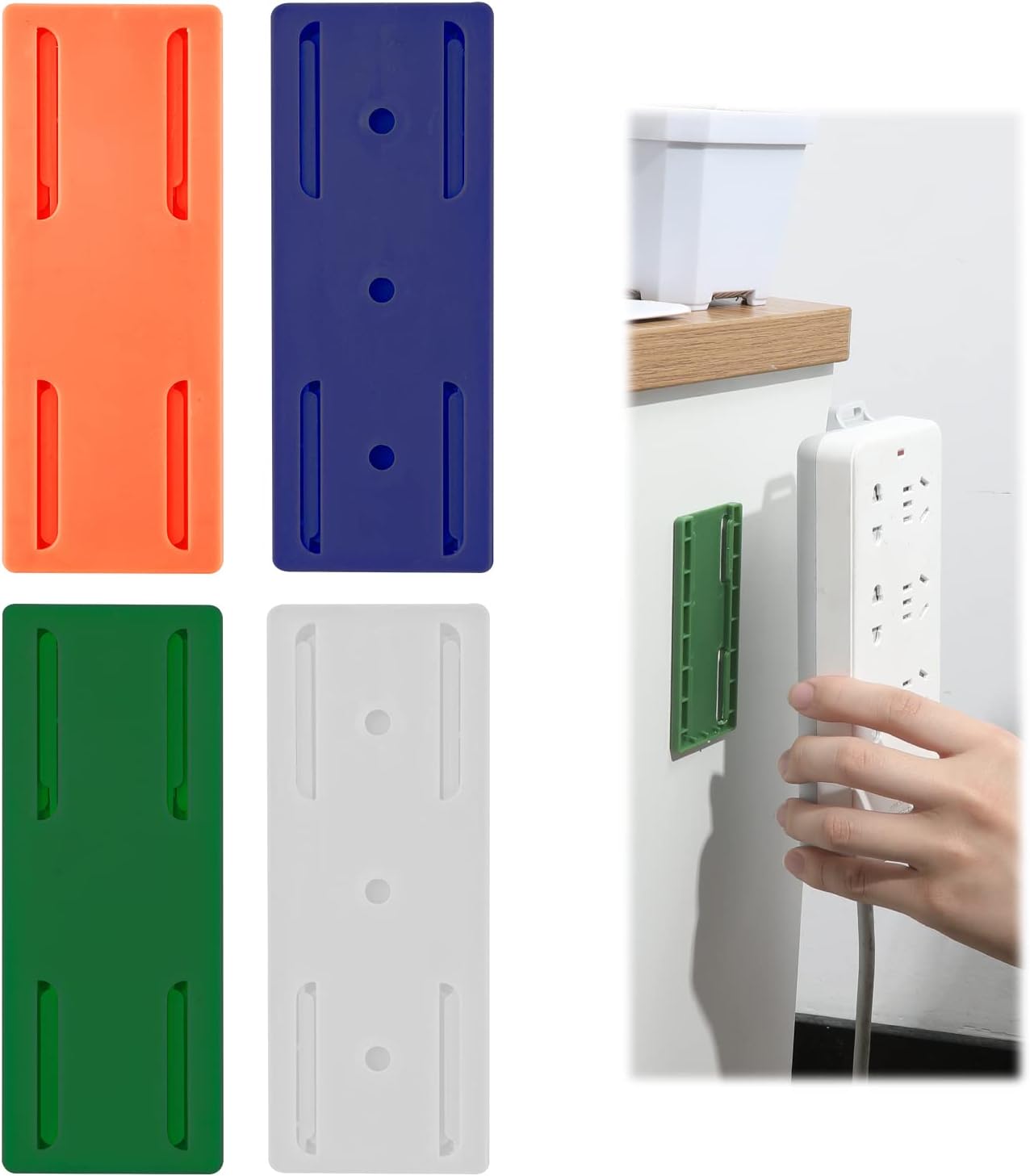 Amazon.com: 4pcs Power Socket Holder, Self Adhesive Punch-Free Power ...