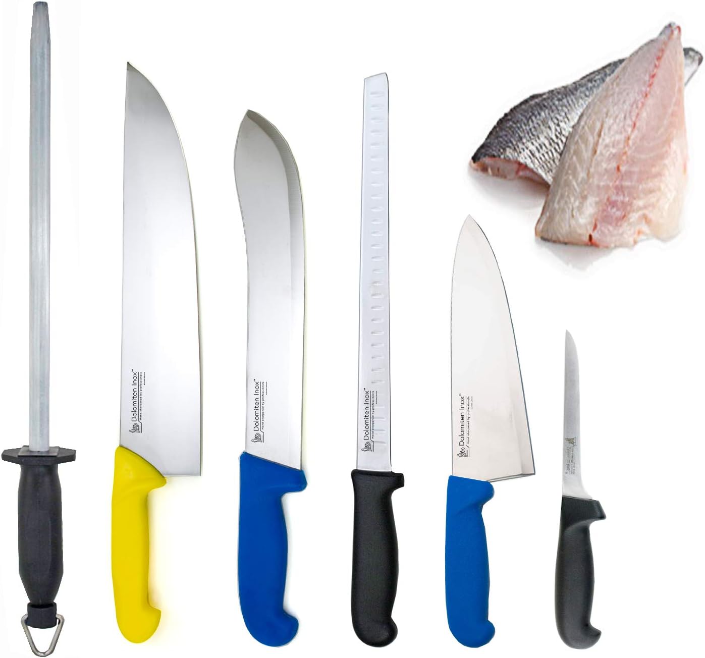 DELUXE FISH MONGER KNIFE SET BY DOLOMITEN INOX : Amazon.co.uk: Home ...