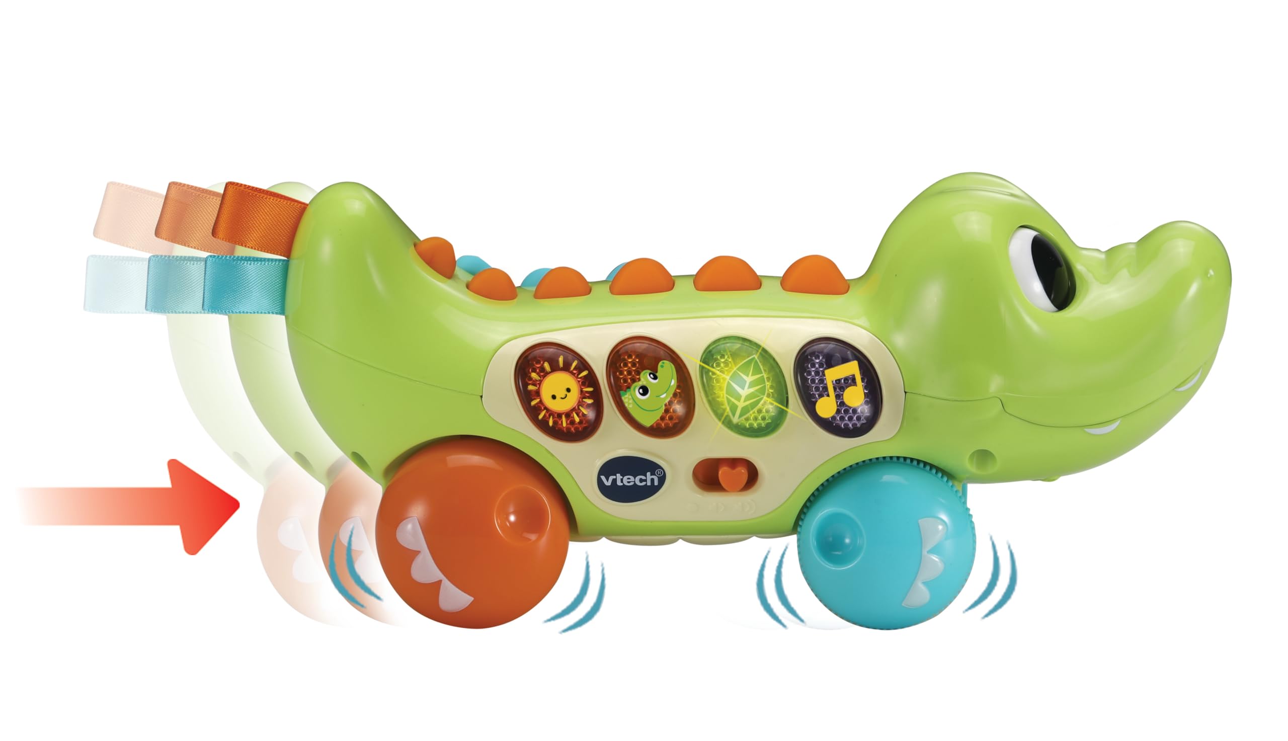 VTech Baby Squishy Spikes Alligator, Push Along Baby Toy with 4 ...