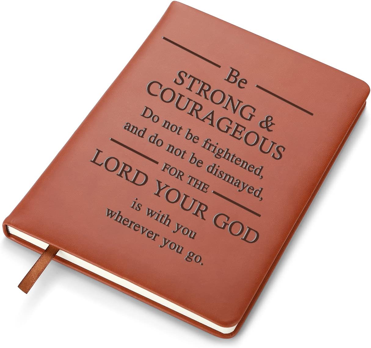 Amazon.com : LBWCER Strong And Courageous Leather Notebook -For ...