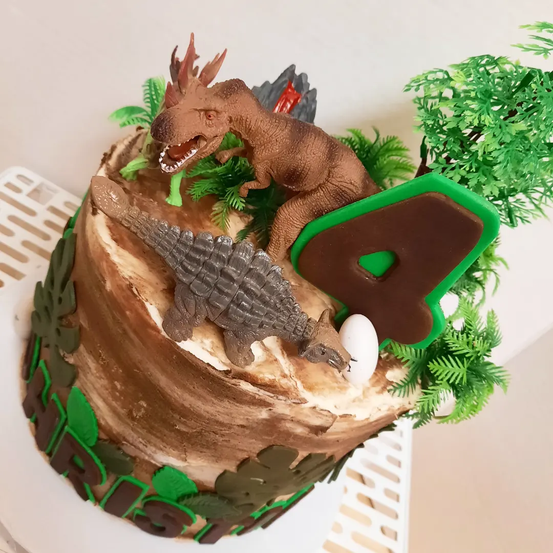 Amazon.com: 14pcs Cake Decorations for Dinosaur Cake Supply, Palm Trees ...