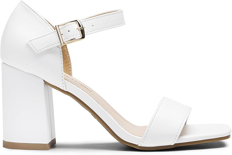 DREAM PAIRS Women's Heeled Sandals,Size 6.5,White,SDHS2377W: Amazon.co ...