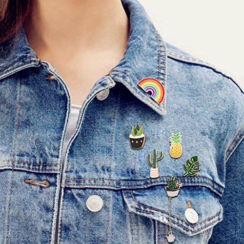 Amazon.com: Cute Enamel Lapel Pin Set, 6pcs Cartoon Brooch Pin Badges ...