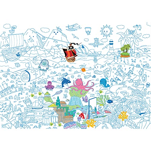 Ambiance Sticker YETI BLANK DESIGNS – Giant XL Coloring Poster with 150 ...