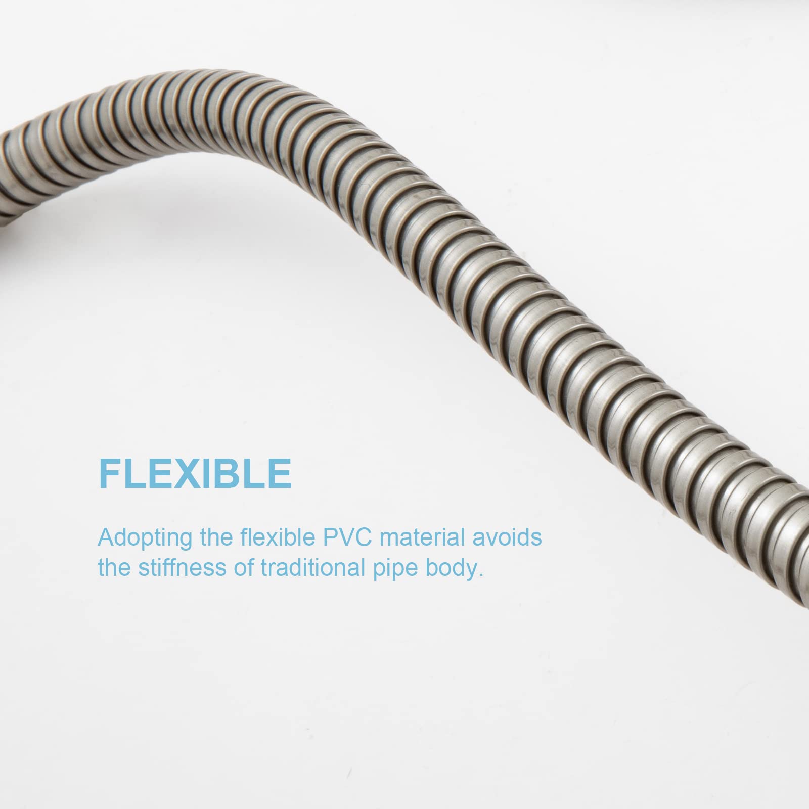Snapklik.com : OFFO Shower Hose, Brushed Nickel Kink Free Stainless Steel Shower Hose Attachment ...
