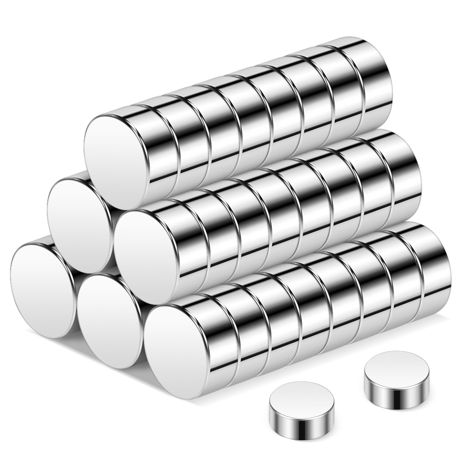 Wukong 50 Pack Strong Magnets, 7x3mm Small Round Magnets, Fridge ...