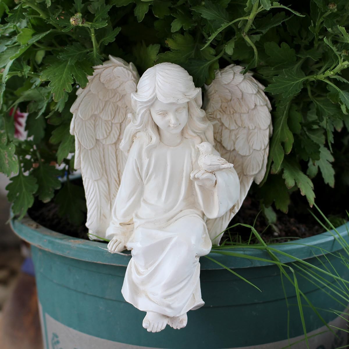 Amazon.com: Garden Angel Statues, Flower Pot Angel Hugger Statue, Full ...