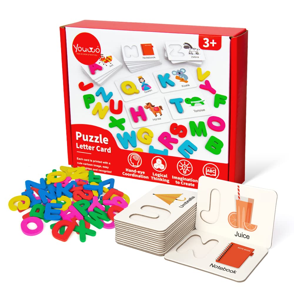 Buy Youwo Alphabet Flash Cards For Toddlers ABC Wooden Letters Matching