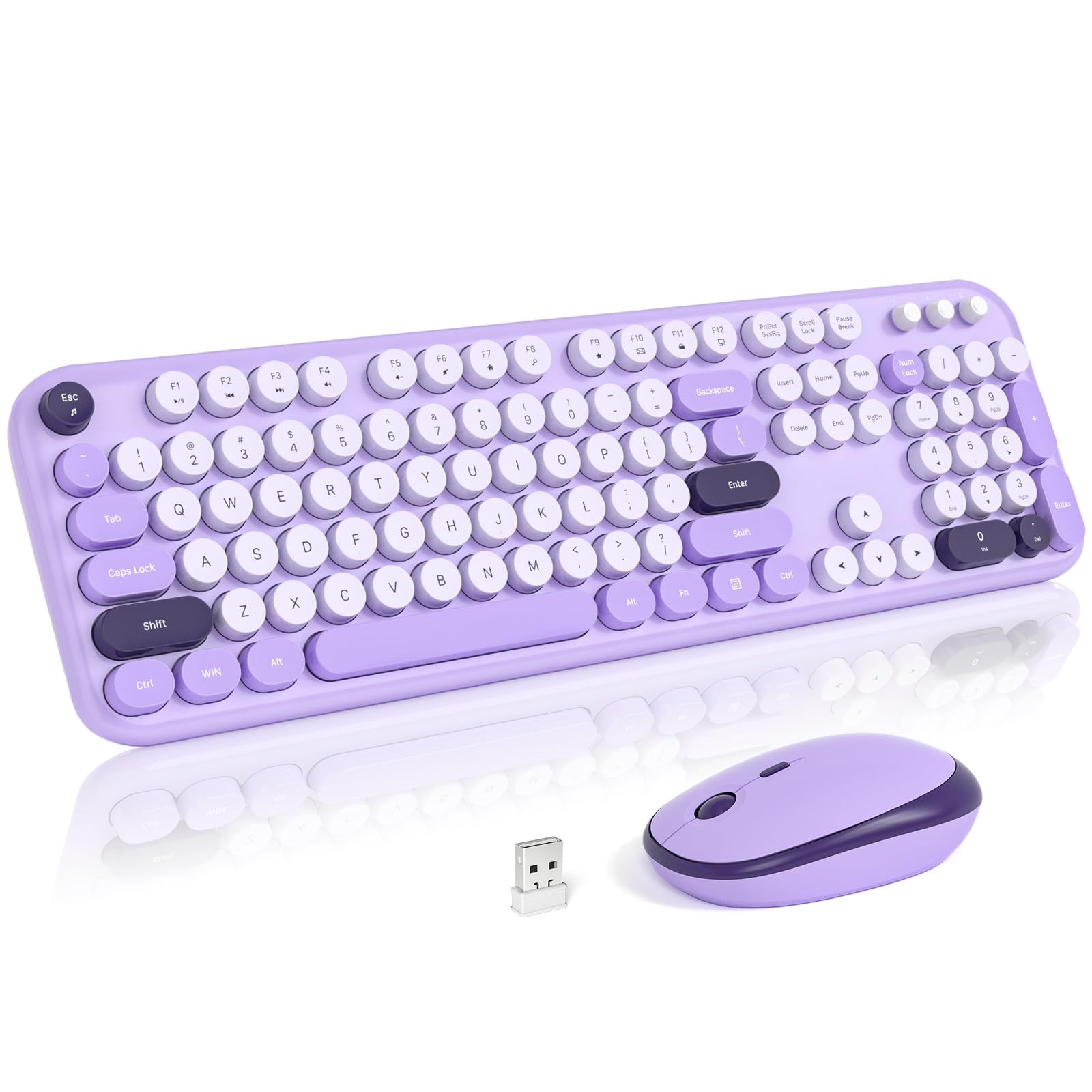 Amazon.com: MOFII Wireless Keyboard and Mouse, Retro Typewriter ...