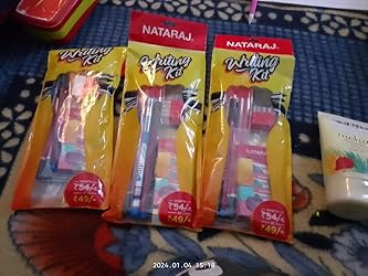 Nataraj Writing Kit|5 Pencils|1 Filly Sharpener|1 Pouch Of 5 Pebbles ...